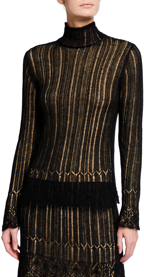 Vince Ladder Stitch Turtleneck Sweater - ShopStyle
