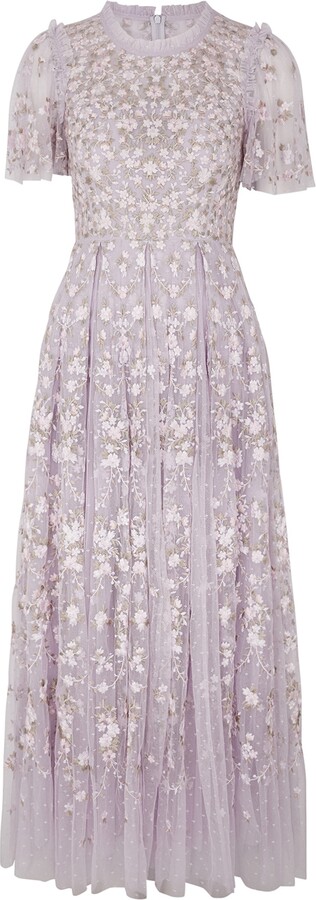 Needle & Thread Victoria Floral-embroidered Tulle Midi Dress - ShopStyle