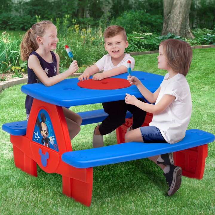 Delta Children Disney Mickey Mouse 4 Seat Activity Picnic Table with ...