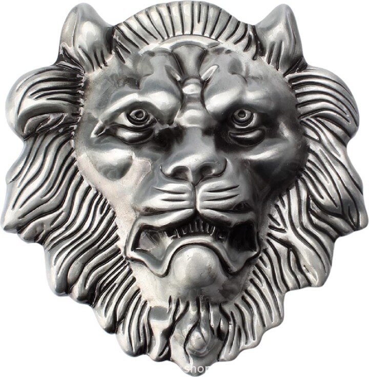 Longcreek Lion Belt Buckle for Men Norse Viking Lion Head Belt Buckle ...