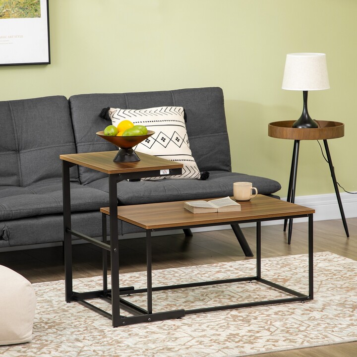 kleankin HOMCOM Nesting Coffee Table, Modern Coffee Table Set with ...