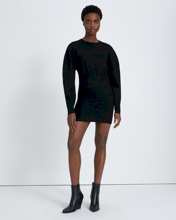 7 For All Mankind Bodycon Rib Sweater Dress in Black - ShopStyle