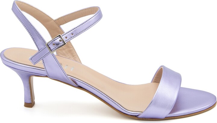Lurah Zelda Lilac Laminated Leather Sandal In Large Sizes - ShopStyle