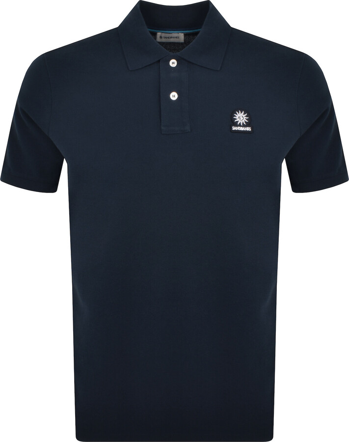Sandbanks Badge Logo Polo T Shirt Navy - ShopStyle