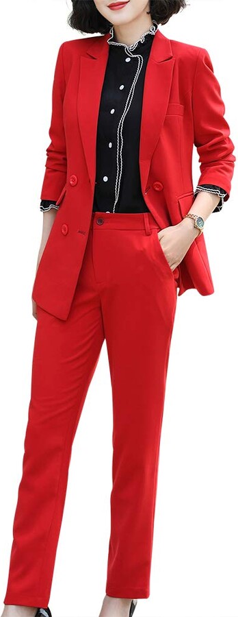 SUSIELADY Women's Business Suit Pants Sets Formal Casual Blazer&Pants ...