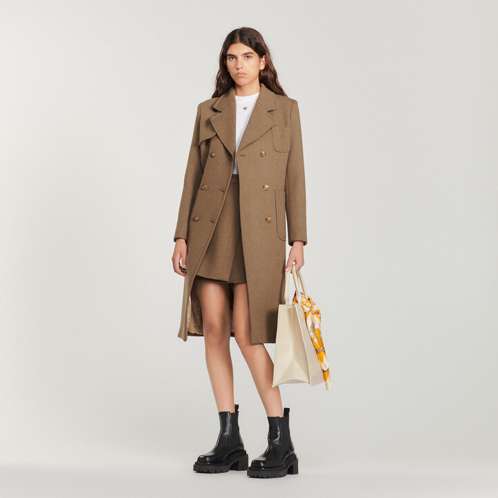 Sandro Wool cloth coat - ShopStyle