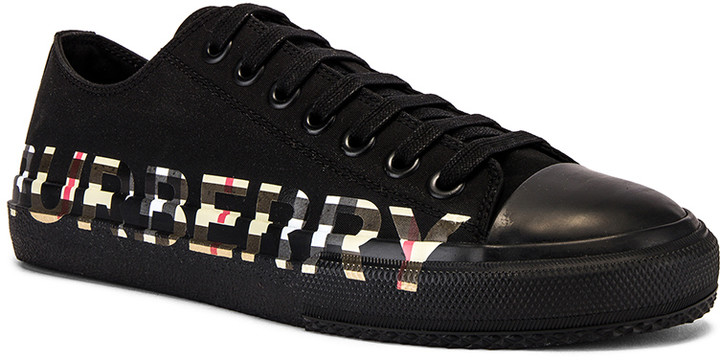 Burberry Larkhall M Logo DK Sneaker in Black & Archive Beige | FWRD ...