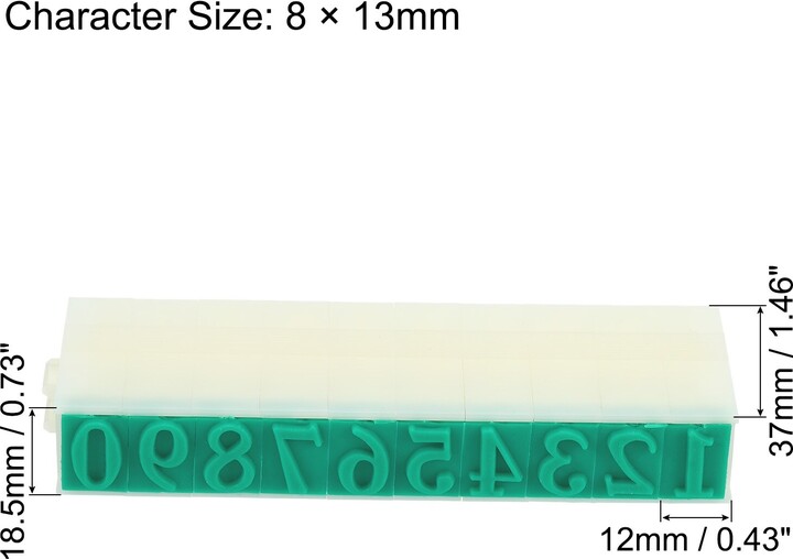 Unique Bargains Detachable Number Stamp Plastic 9 Digits Font Numeral 0 ...