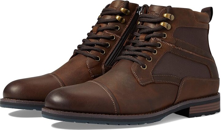 Stacy Adams Osiris Cap Toe Lace-Up Boot (Chocolate Crazy Horse) Men's ...