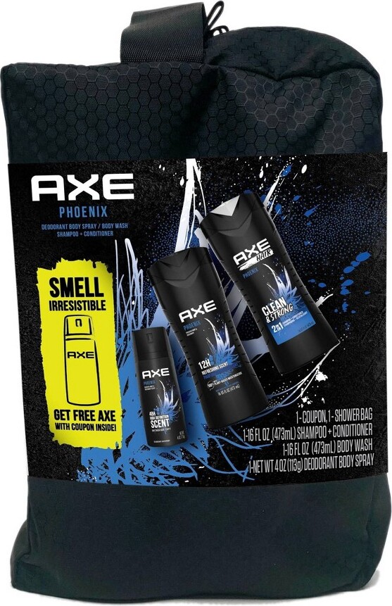 Axe Phoenix Shampoo & Conditioner + Body Wash + Body Spray Shower Bag ...