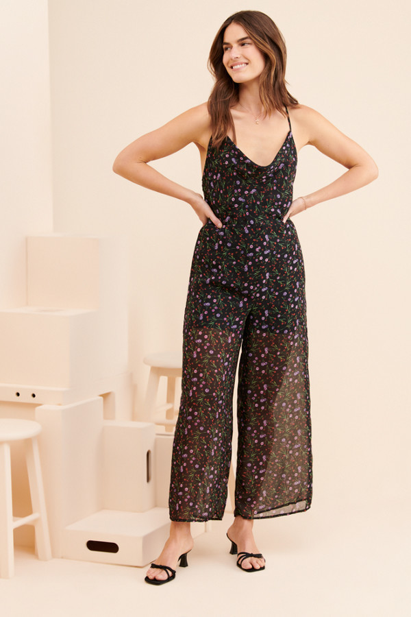 J.o.a. Sheer Midnight Jumpsuit - ShopStyle