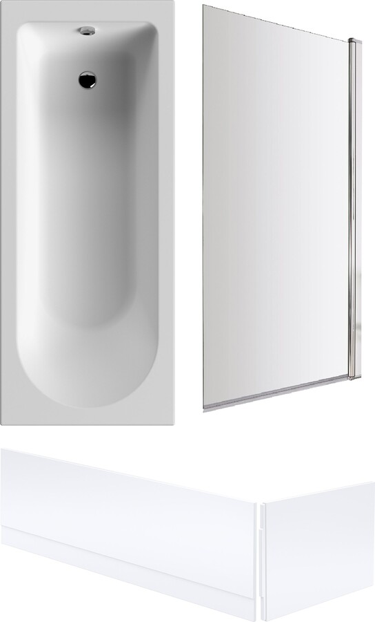 Balterley Round Bath Tub with Square Bath Screen and Bath Panels ...