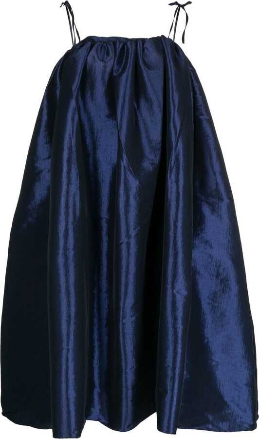 Kika Vargas Trapeze Silk Midi Dress - ShopStyle