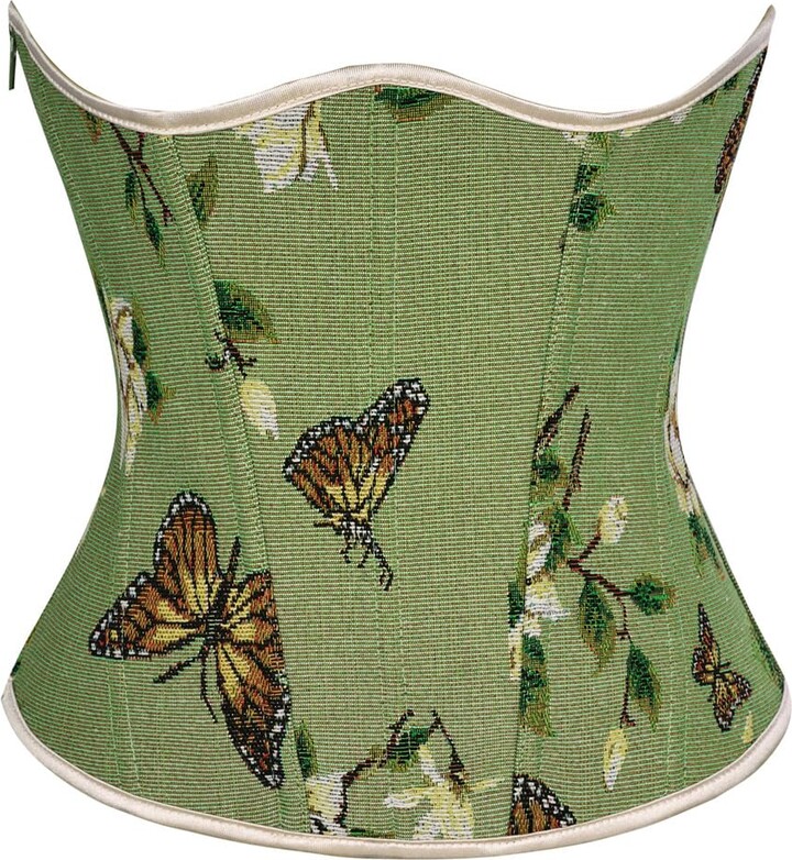 SCARLET DARKNESS Women Basque Bustier Tie Up Cincher Corset Shaper ...