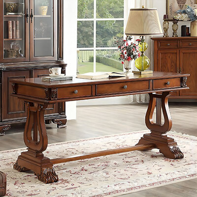 Furnire Lewi 53.15"Chestnut Rectangular Solid Wood desks - ShopStyle