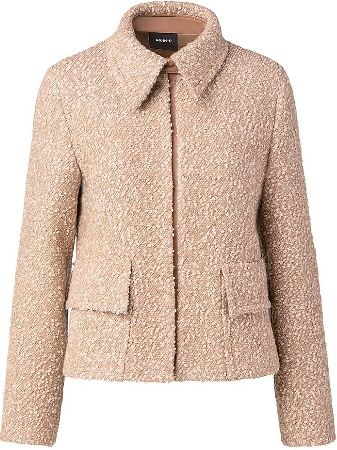 Akris Wool Tweed Zip-Front Jacket - ShopStyle