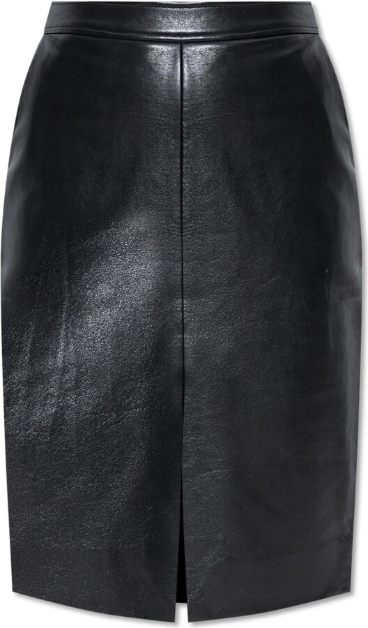 Anine Bing Leather Skirt Tyra - ShopStyle