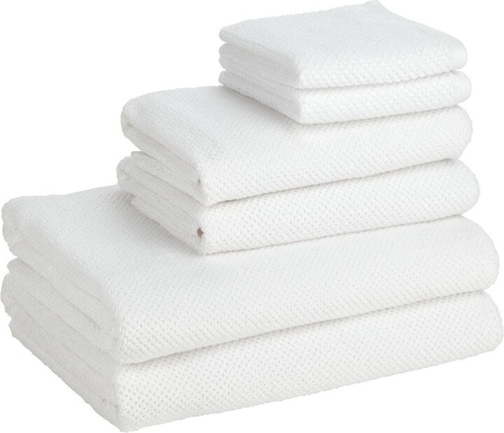 mDesign Nate Home by Nate Berkus 100% Cotton Bath Towel Set/6 - Snow ...