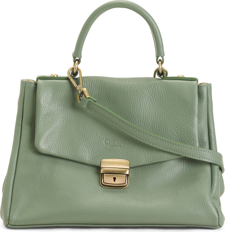 Cheval Made In Italy Leather Satchel With Flap Over - ShopStyle ...
