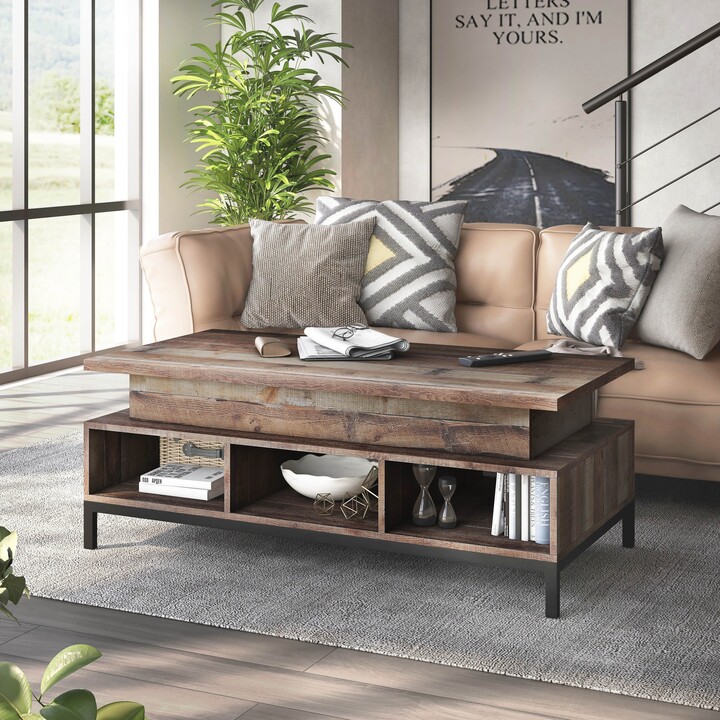 Denhour DH BASIC Urban Reclaimed 47-inch Lift-Top Coffee Table with ...