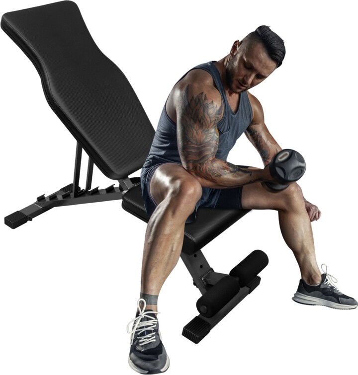 Simplie Fun Foldable Sit-Up Bench with 6 Back and 4 Seat Positions ...