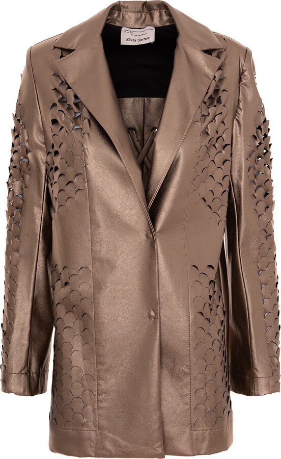 Silvia Serban Laser Cut Bronze Jacket - ShopStyle