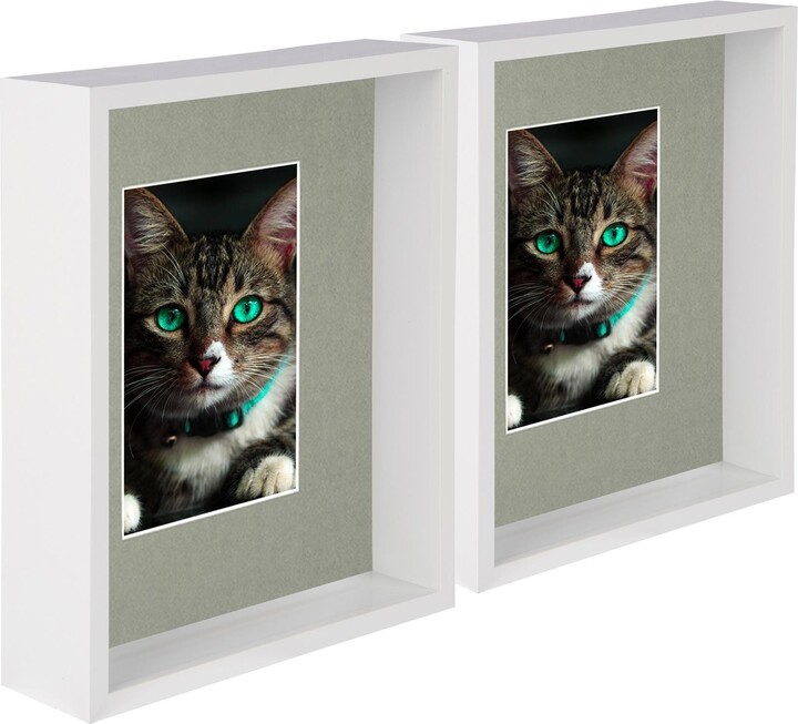 Nicola Spring White 8x10" 3D Deep Box Photo Frames 4x6" - x5 - ShopStyle