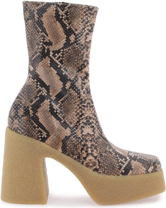 Stella McCartney skyla wedge ankle boots in alter python - ShopStyle