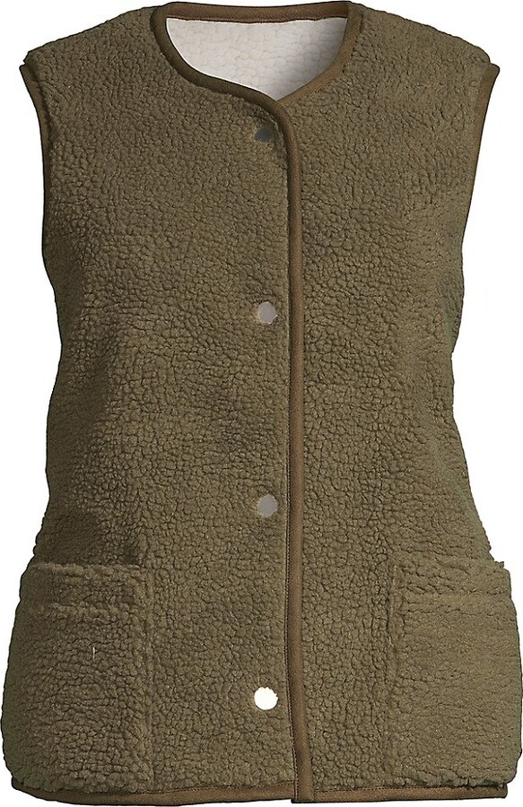 Jane Post Reversible Sherpa Snap-Front Vest - ShopStyle Jackets