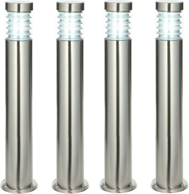 Loops 4 PACK Outdoor IP44 Bollard Light Marine Grade Steel Lamp Post ...