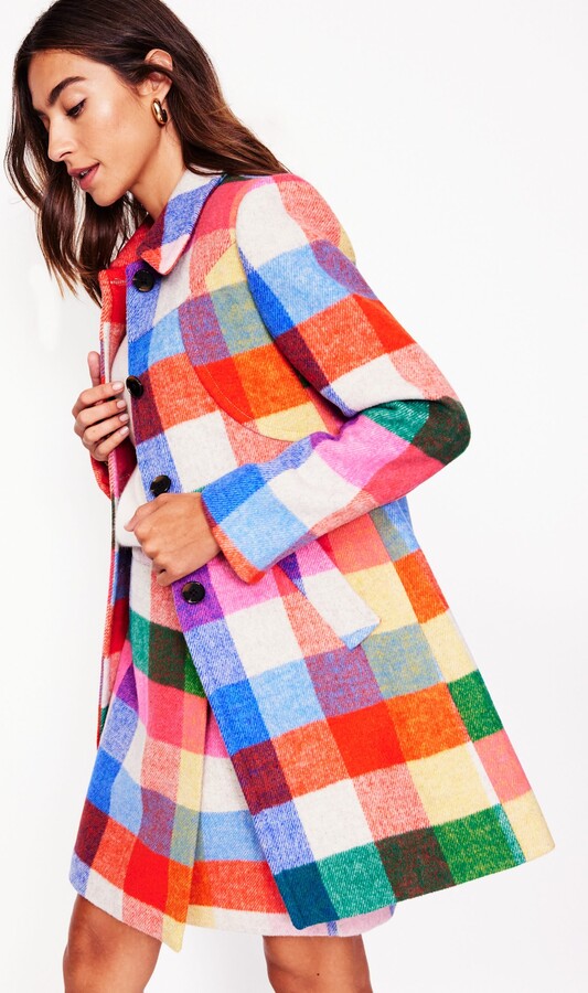 Boden Lincoln Wool Check Coat-Multi Check - ShopStyle Petite Outerwear