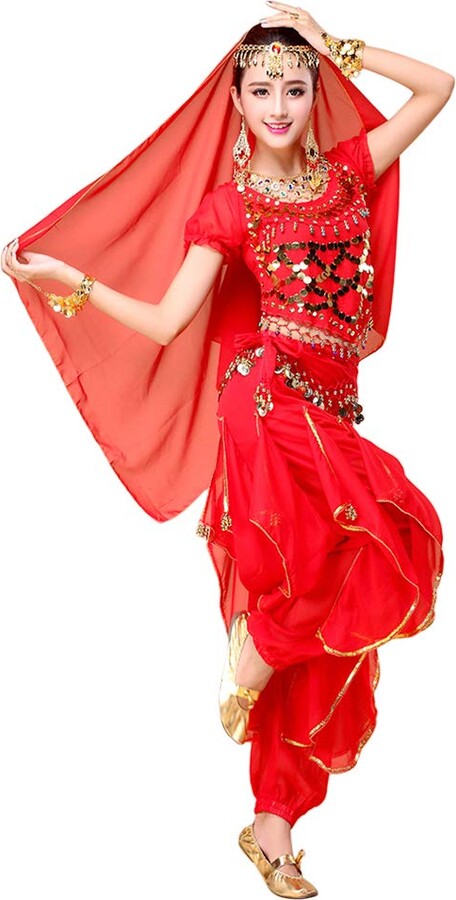 Xinvivion Womens Belly Dance Set - Halloween Carnival Dancing Clothes ...