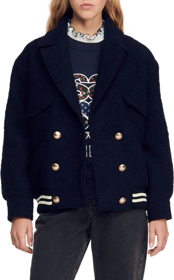 Sandro Cassie Tweed Blouson Jacket - ShopStyle