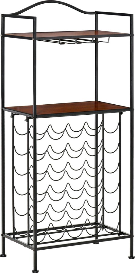 HOMCOM Industrial 30 bottle Wine Rack Barker's Rack Bar Storage with ...