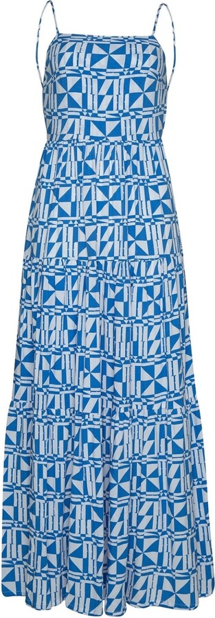 State of Georgia Women's White / Blue The Triangle Maxi Dress Windmill ...