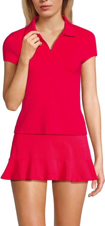 Lands' End Short Sleeve Pique Johnny Collar UPF 50 Rash Guard ...