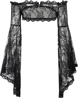 DINGJIUYAN Goth Sexy Vintage Gothic Street Lace Overlays See Through ...