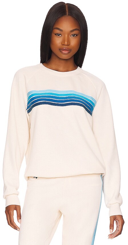 Aviator Nation 5 Stripe Crewneck Sweatshirt - ShopStyle
