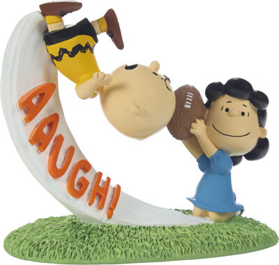 Precious Moments Peanuts Never Give Up Charlie Brown & Lucy Figurine ...