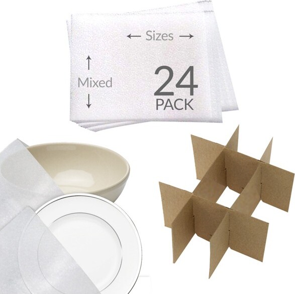 UBMOVE Moving Supplies Foam Wrap Dish Cell Divider kit & Foam Pouches ...