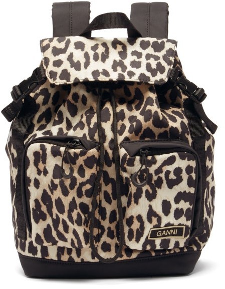Ganni Leopard-print Recycled-fibre Shell Backpack - Leopard - ShopStyle