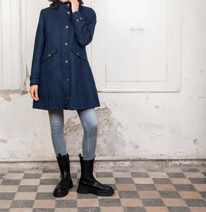 Jack Murphy Abbie Tweed Jacket In Navy Herringbone - ShopStyle