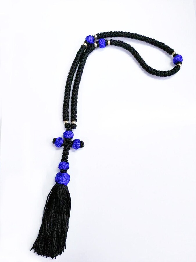 Etsy Prayer Rope 100 Knots in Black & Blue Color For Hand Prayers ...