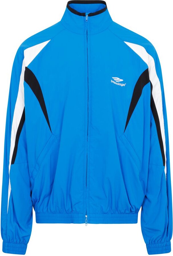 Balenciaga Logo Printed Zipped Track Jacket - ShopStyle
