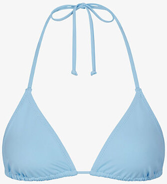 SKIMS Womens Iris Blue Triangle Recycled Stretch-nylon Bikini top Xxl ...