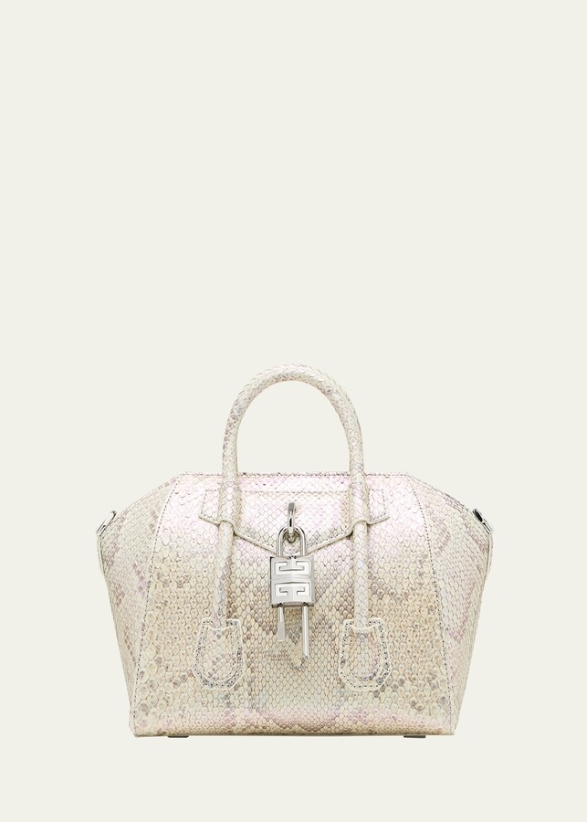 Givenchy Antigona Lock Mini Top-Handle Bag in Python - ShopStyle