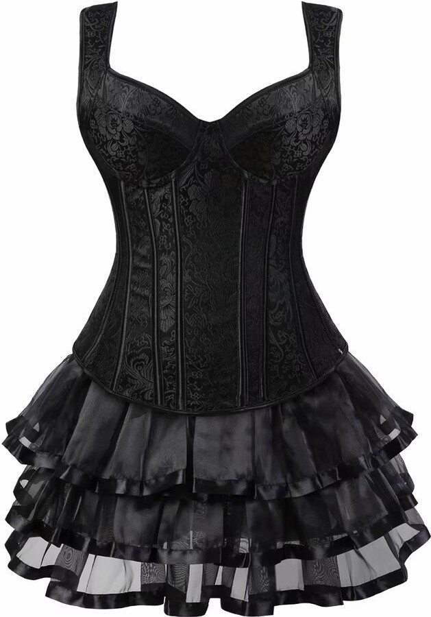 jutrisujo corset dress bustiers top skirt tutu set women Basque plus ...