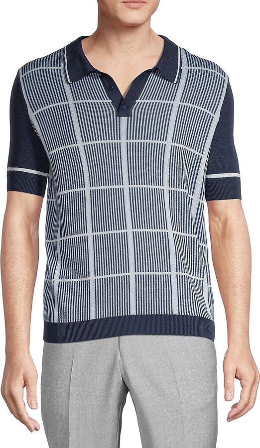 Max 'n Chester Windowpane Stripe Knit Polo - ShopStyle
