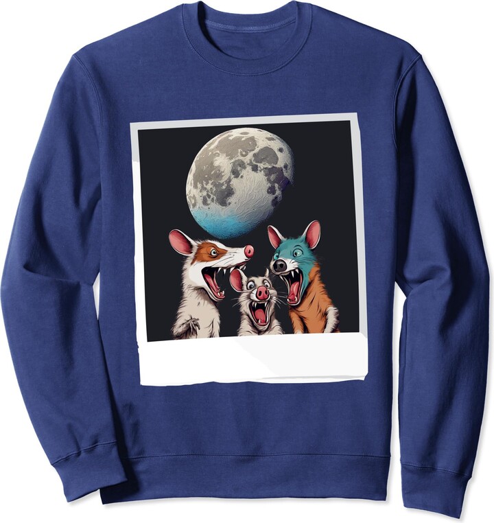 Three Possum Funny Opossum Pet Possum Sweatshirt Three Possum Moon ...