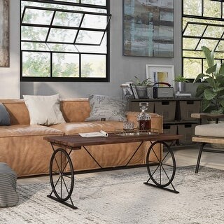 Strick & Bolton Gavin Industrial 36-inch Wheel Coffee Table - ShopStyle